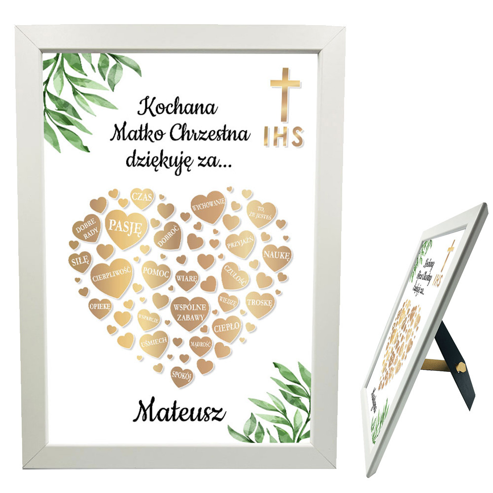 Podziękowanie dla Rodziców Chrzestnych Komunia - prezent dla Matki Chrzestnej Ojca Chrzestnego ...